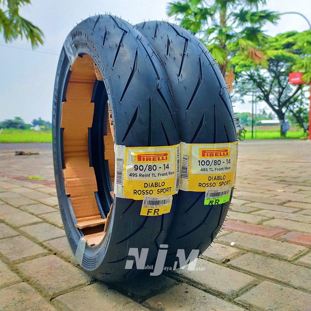 Jual Paket Ban Motor PIRELLI 90/80-14 Dan 100/80-14 DIABLO ROSSO SPORT ...