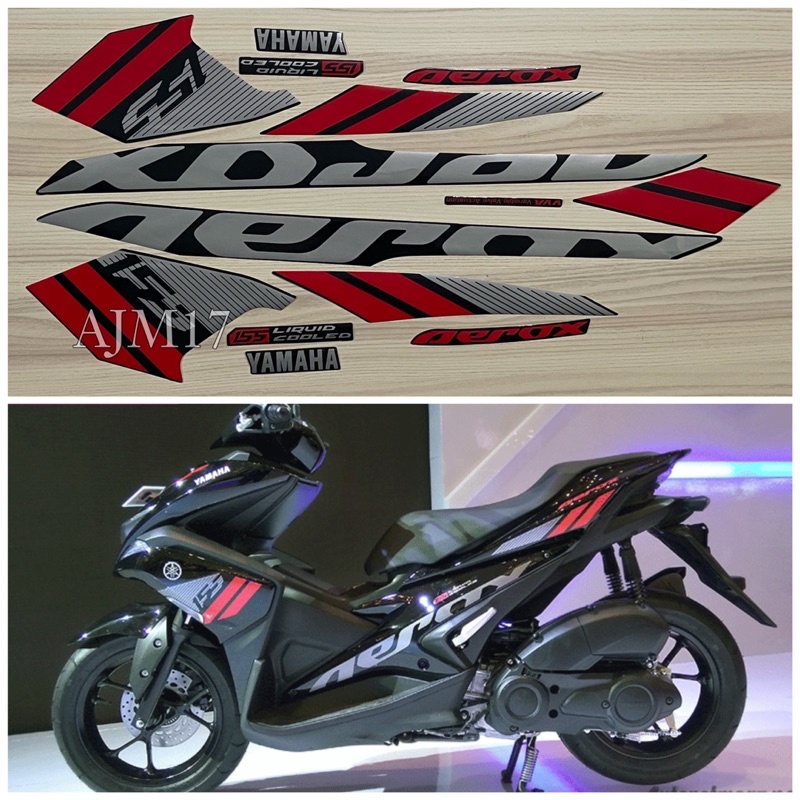 Jual STIKER STRIPING MOTOR AEROX 2017 HITAM | Shopee Indonesia