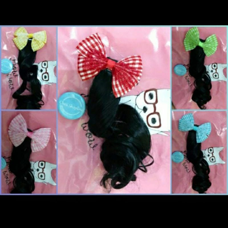 Jual CHEII Hair Clip Rambut Palsu Anak / Ponytail Curly Jepit Pita ...