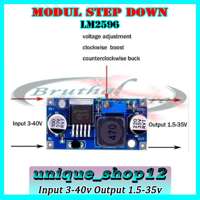 Jual Step Down LM2596 3A Converter DC To DC In 3-40V Out 1.5-35V ...