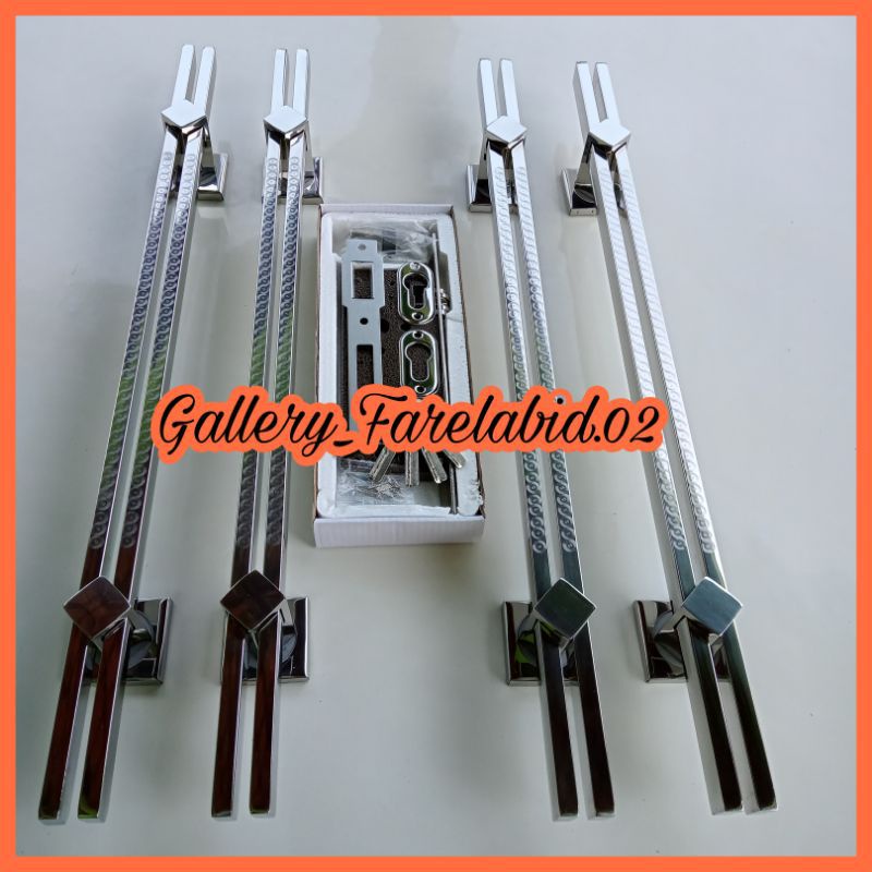 Jual 80 Cm Handle Pintu Rumah Stainless Steel Kotak Crom Grafir 60 Cm ...
