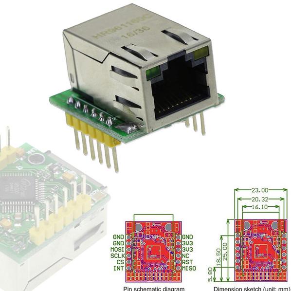 Jual W5500 Ethernet Module USR-ES1 for Arduino ESP8266 ESP32 Shield ...