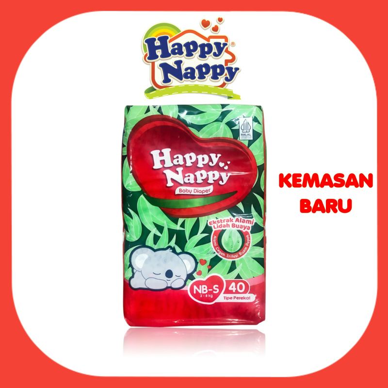 Jual Happy Nappy Baby Diapers Tipe Perekat (KEMASAN BARU) NBS40 / M40 ...