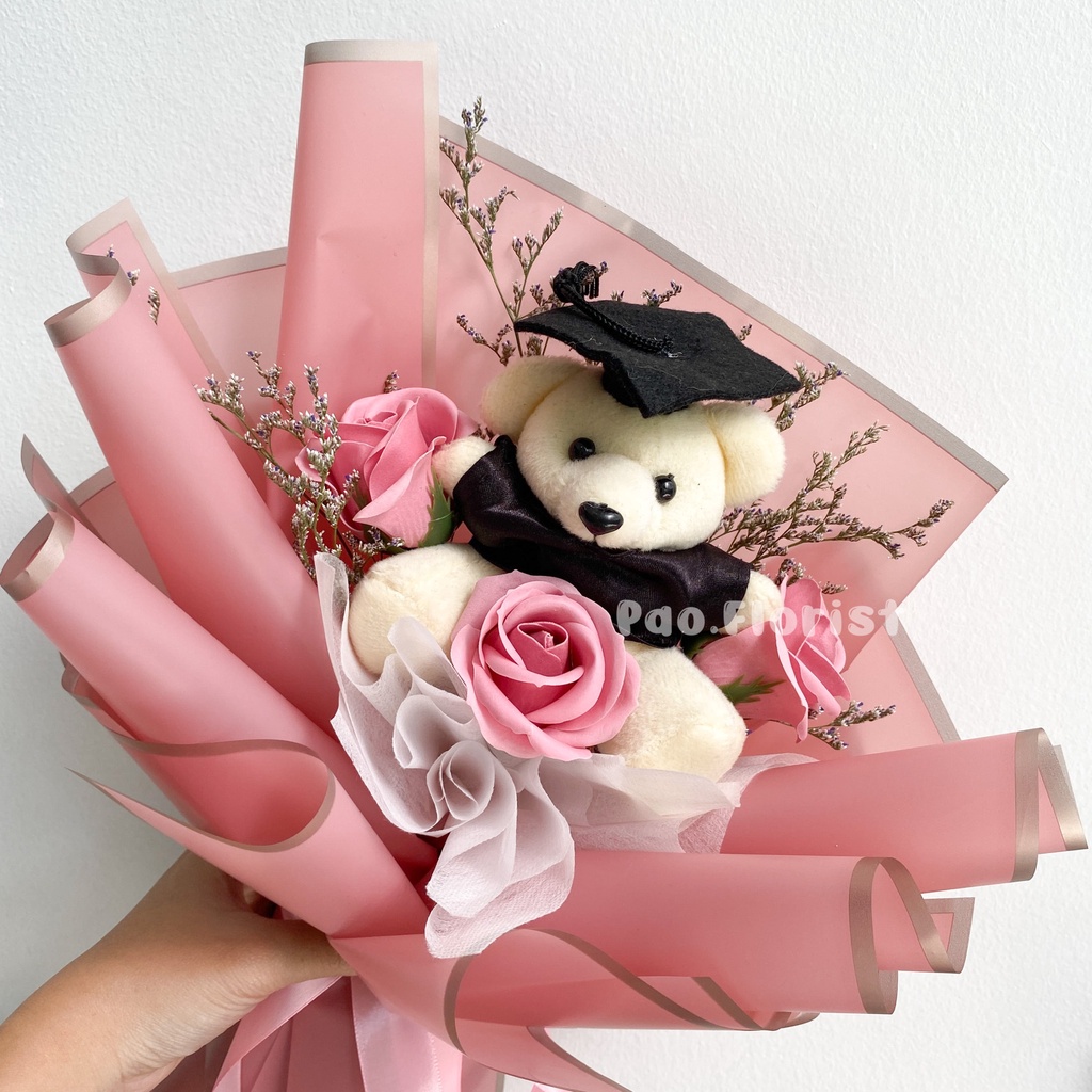 Jual PAO FLORIS Teddy Graduation + 3Pcs Soap Rose PAO FLORIST / Bunga ...