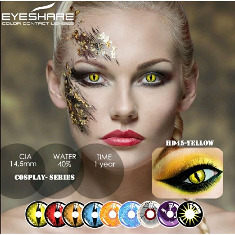 Jual SOFTLENS COSPLAY HD45 RED / BLUE / YELLOW / ORANGE (MERAH / BIRU ...