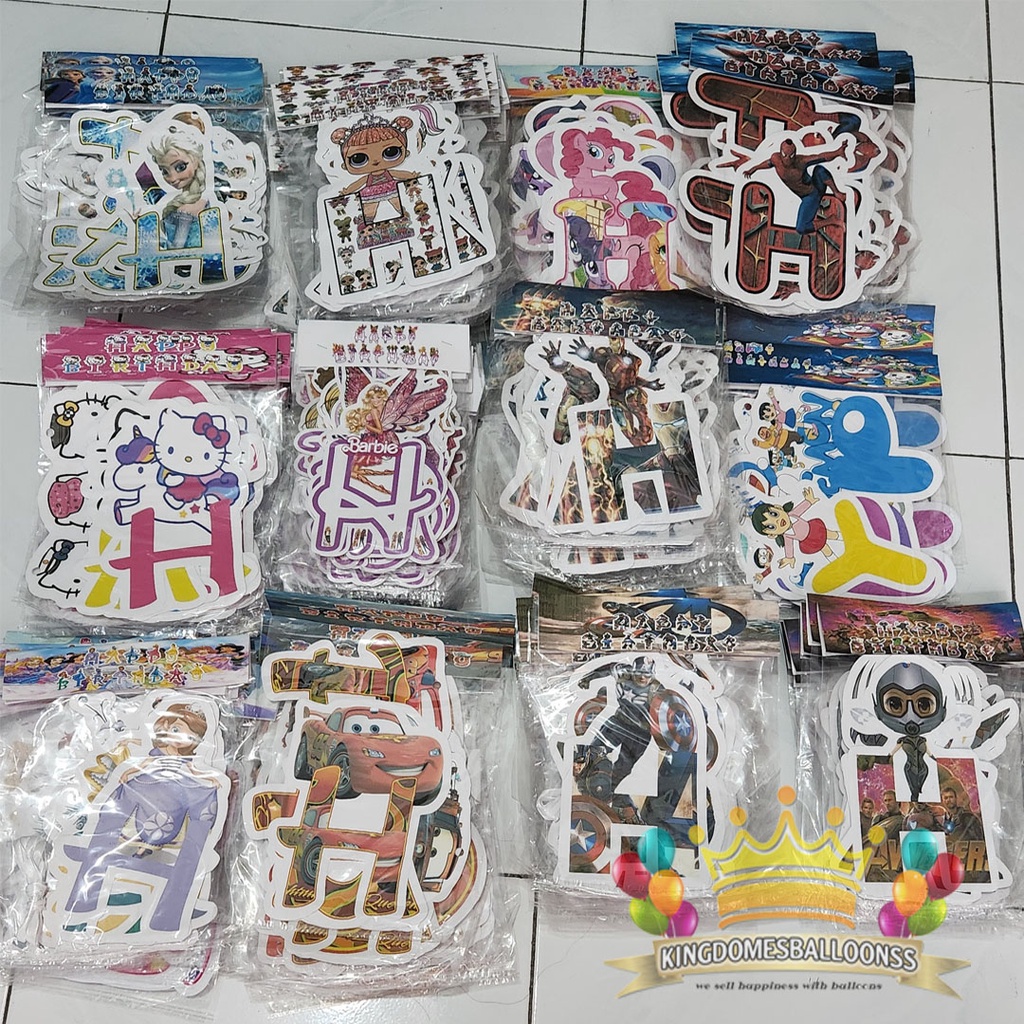 Jual Grosir Banner Character Happy Birthday 3D Premium | Shopee Indonesia