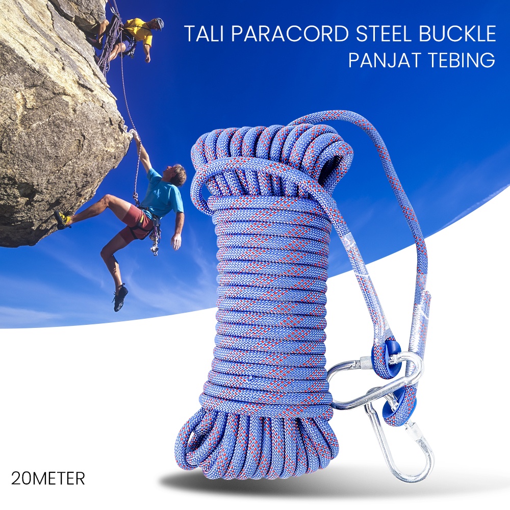 Jual Tali Paracord Panjang Tebing Rope 10mm 10M Dan 20M Steel Buckle ...
