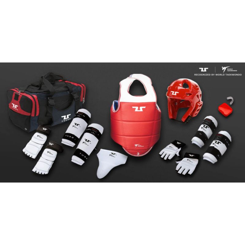 Jual TUSAH - Set Fighting Gear Perlengkapan Sparring Taekwondo | Shopee ...