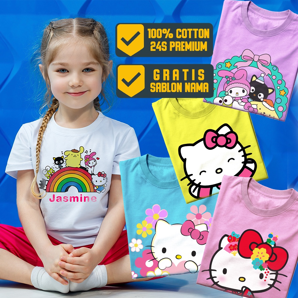 Jual Hello Kitty - Kaos Baju Hello Kitty Sablon Nama Ulang Tahun Couple ...