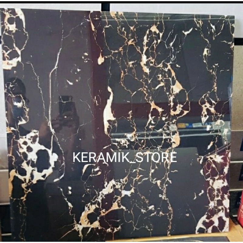 Jual Granit 60x60 Megacer Black Cosmic kilap super kw1 hitam gurat ...