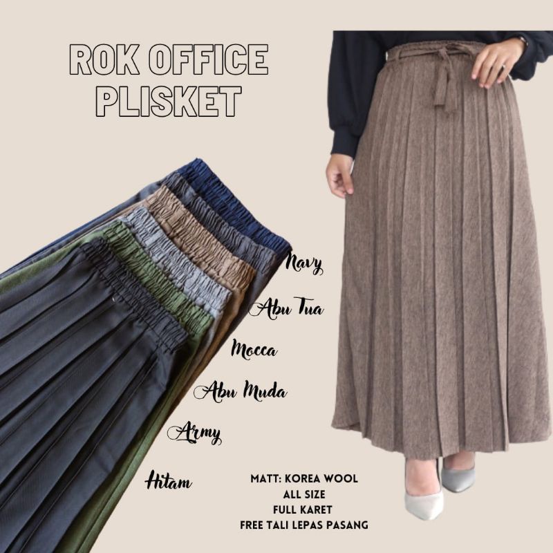 Jual ROK PLISKET SEMI WOLL POLOS ROK PLISKET KANTOR PREMIUM ROK KERJA ROK PLISKET KANTOR ROK ...