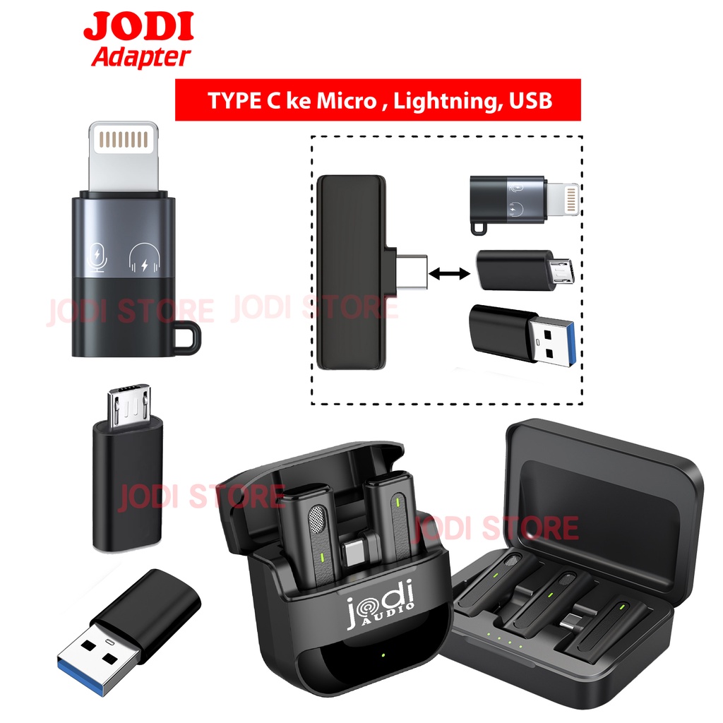 Jual Jodi Audio Adaptor Type C ke Micro USB IOS Ligtning USB Microphone ...