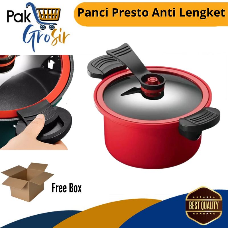 Jual Panci Presto Teflon Pressure Cooker Pot Totipotent 3.5 Liter Melunakan Daging Lembut Anti ...