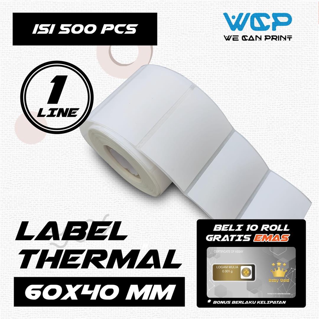 Jual Label Barcode 60 X 40 Kertas Sticker Thermal 60x40 mm isi 500 pcs ...