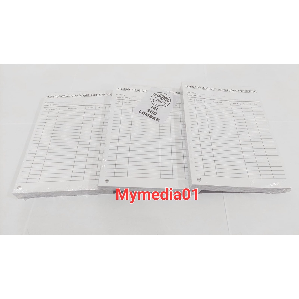 Jual Kartu Stock Putih Abjad / Kartu Stok isi 100 Lembar / TERLARIS ...