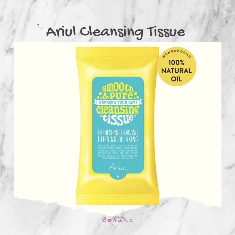 Jual ARIUL Smooth & Pure Cleansing Tissue Makeup Cleanser | Shopee ...