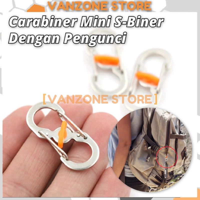 Jual S-Biner Carabiner Gantungan Kunci Metal Spring Lock Double Hook ...