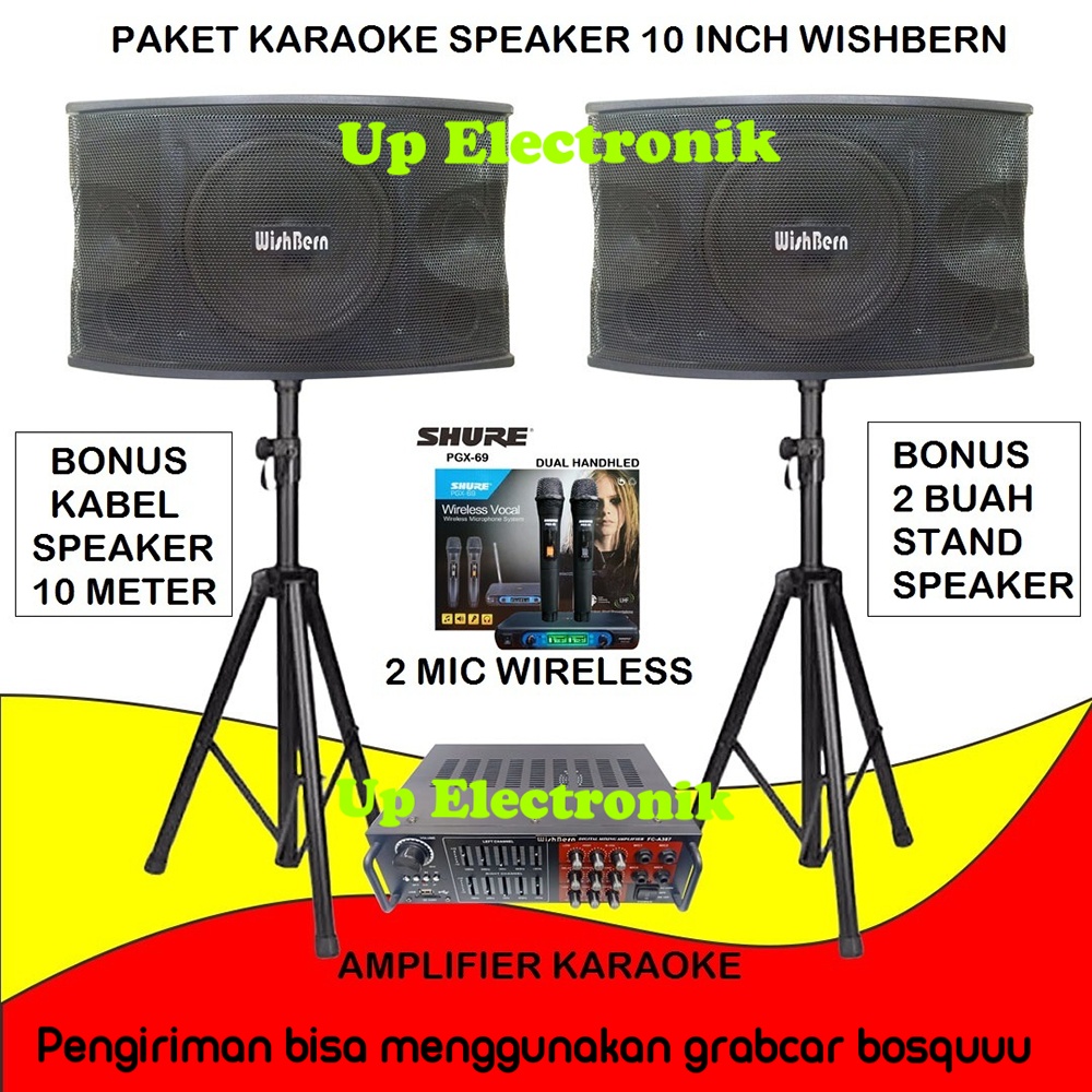 Jual Paket Karaoke Speaker 10 inch Wishbern WB450 Ampli Karaoke ...