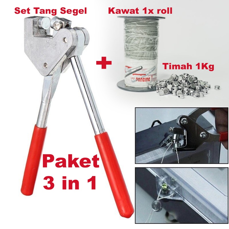 Jual SET 3 IN 1 LENGKAP Tang Segel Sealing + Kawat segel 1roll + Timah ...