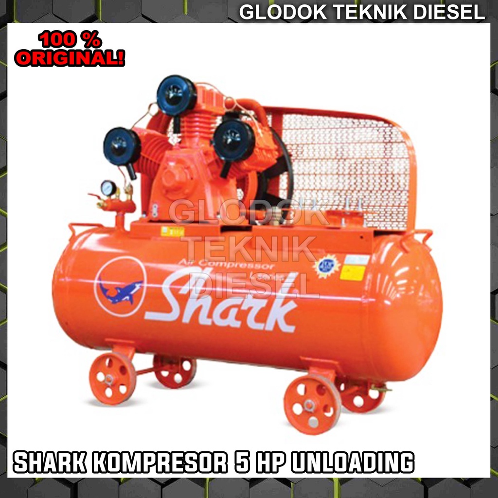 Jual SHARK Kompresor Angin 5 HP PK Unloading Tanpa Penggerak AIR ...