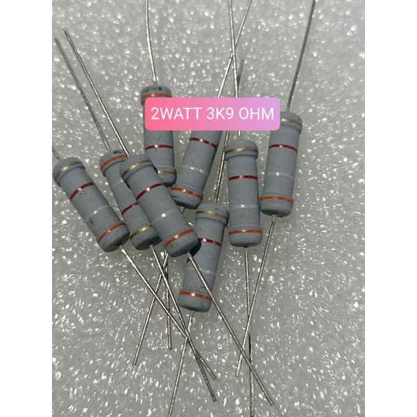 Jual 10BUAH RESISTOR 2WATT 3K9 OHM 2 WATT 3K9OHM 2W 3K9 OHM | Shopee Indonesia