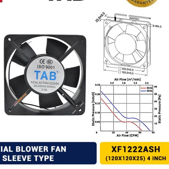 Jual Axial Fan Tab XF1222ASH 4 inch 220AC (segi empat) | Shopee Indonesia