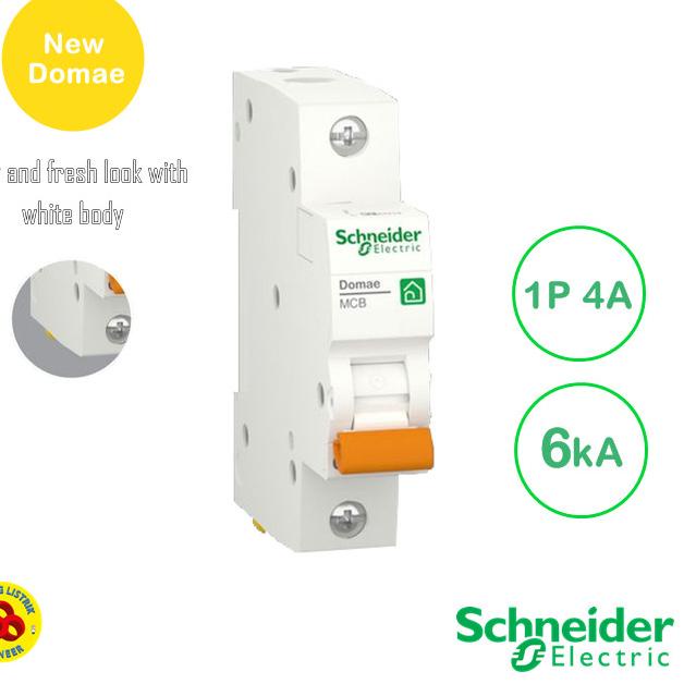 Jual Schneider MCB 1P 4A 6kA New Domae MCB Breaker 1 Phase 4 Amp 6kA | Shopee Indonesia