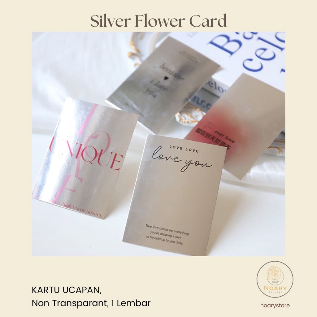 Jual SILVER FLOWER CARD / Kartu Ucapan | Shopee Indonesia