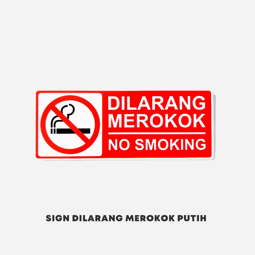 Jual R2GO - Sign Akrilik No Smoking Putih Solid / Sign Board Acrylic ...