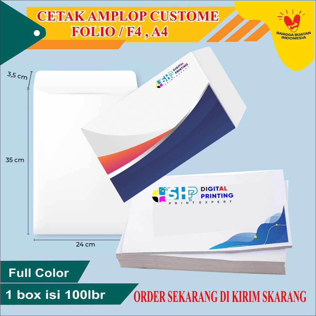 Jual Cetak Amplop Putih A4 F4 Custom Free Desain | Shopee Indonesia