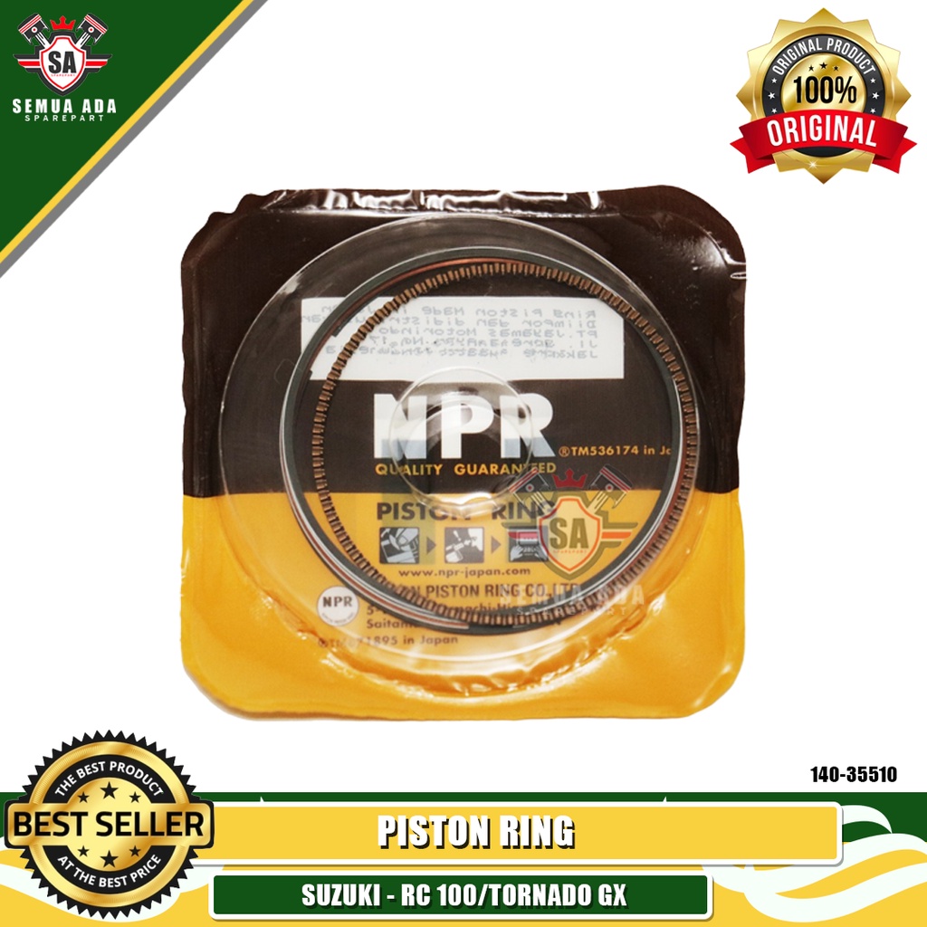 Jual PISTON RING / RING SEHER NPP RC 100/TORNADO GX ORIGINAL 100% NPP ...