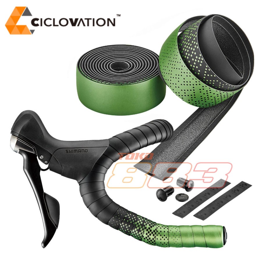 Jual CICLOVATION Bar Tape Leather Touch - Shinning Metallic ENVY GREEN ...