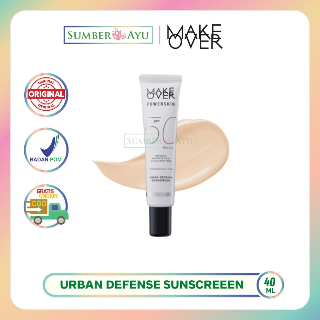 Jual MAKE OVER POWERSKIN URBAN DEFENSE SUNSCREEEN SPF50 PA++++ | Shopee ...