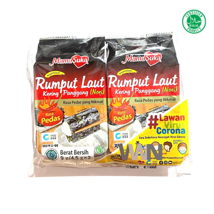 Jual Mamasuka Rumput Laut Panggang Rasa Pedas 9gr – Nori (4,5gr*2 ...