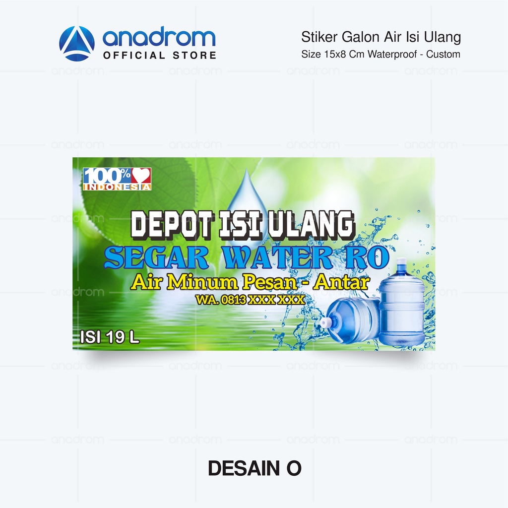 Jual Stiker Galon Air Isi Ulang | Stiker Galon Anti Air | Anadrom 3164 ...
