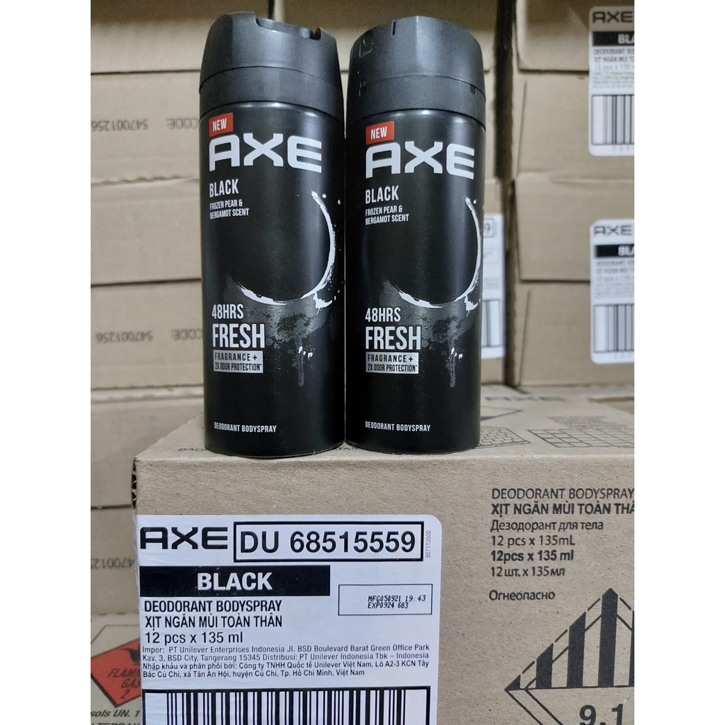 Jual Axe Deo Spray Black 135ml/ 1 Dus (12 pcs) exp 2024 | Shopee Indonesia