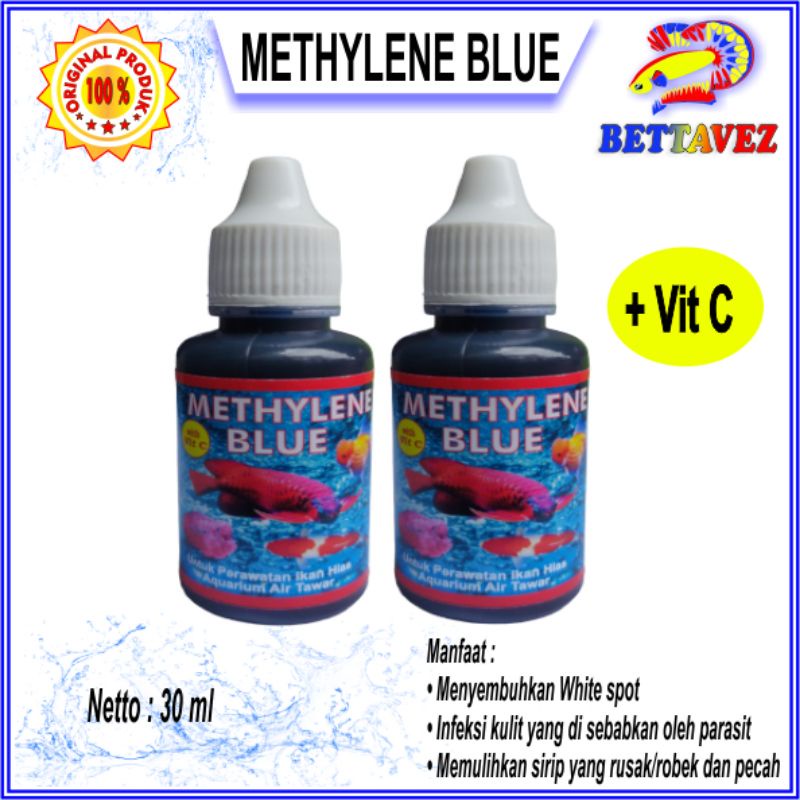 Jual 1 LUSIN METHYLENE BLUE + VIT C 30ML OBAT IKAN CUPANG OBAT SEGALA JENIS IKAN AIR TAWAR OBAT ...