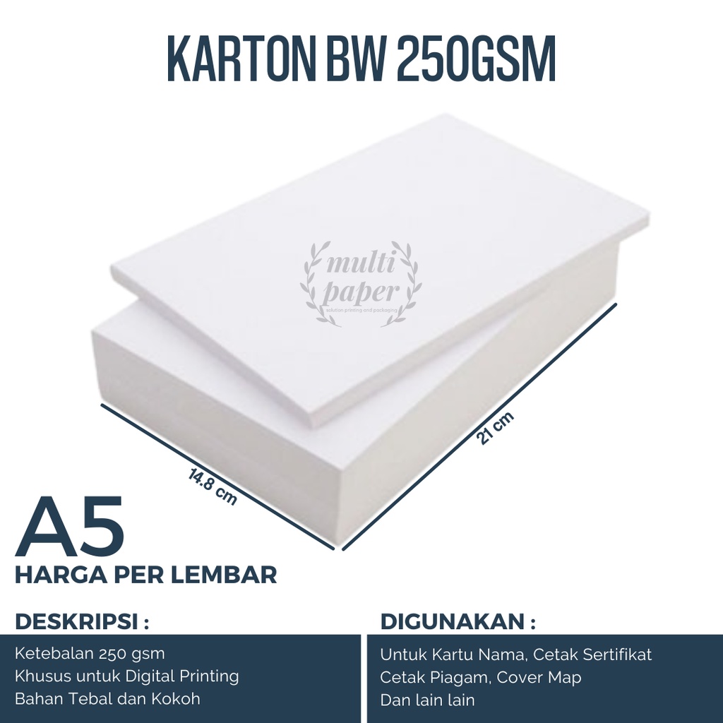 Jual Kertas BW Carton A5 isi 1 lembar / Kertas Karton BW | Shopee Indonesia