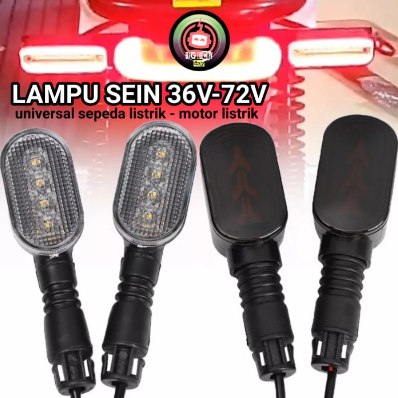 Jual SEPASANG LAMPU SEIN 36V-72V UNIVERSAL SEPEDA LISTRIK MOTOR LISTRIK ...