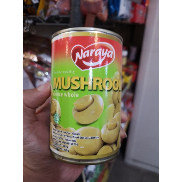 Jual naraya mushroom jamur kancing kaleng jamur halal BPOM | Shopee ...