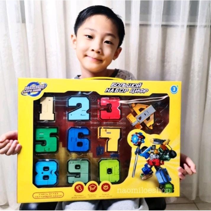 Jual (satuan) Mainan BLOK BONGKAR PASANG ROBOT ANGKA EMCO MORPHERS ...