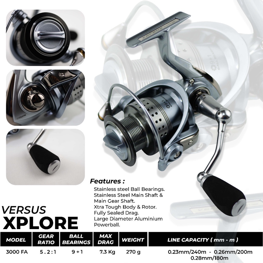 Jual Reel Versus Xplore FA 3000 Power Handle | Shopee Indonesia