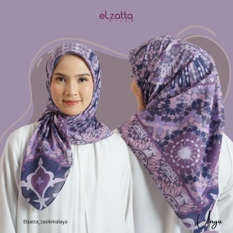 Jual Elzatta Hijab Segi Empat Krudung Scarf Motif Kaila Al-Jabbar waves ...