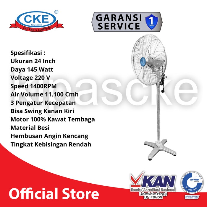 Jual Kipas Angin Berdiri Kipas Industri Stand Fan 24" / 24 Inch CKE ...