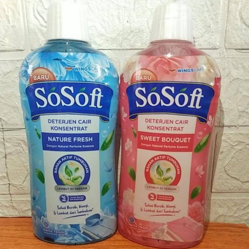 Jual SO SOFT Deterjen Cair Konsentrat Botol Sosoft 750 ML | Shopee ...