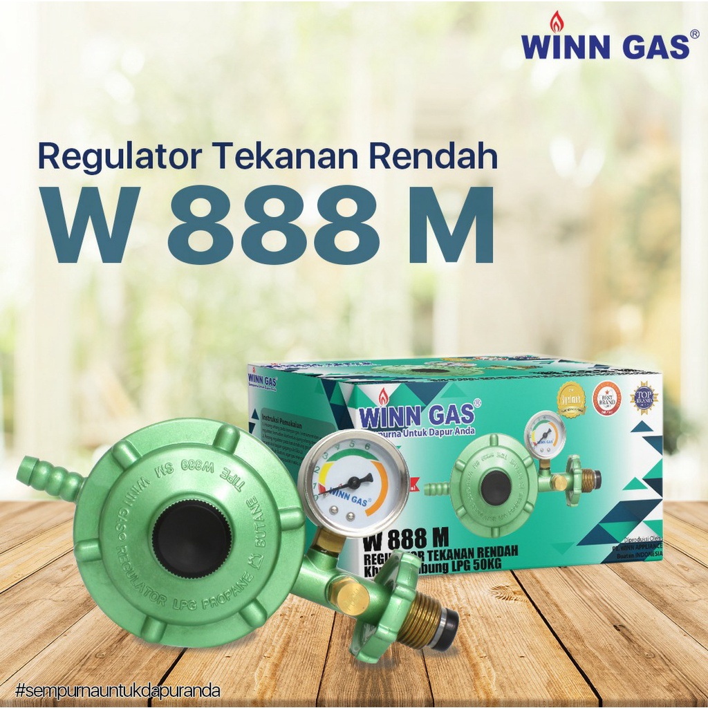 Jual Regulator Gas Tekanan Rendah LPG 50kg Winn Gas Type W888 Tersedia W888M / W888NM untuk ...