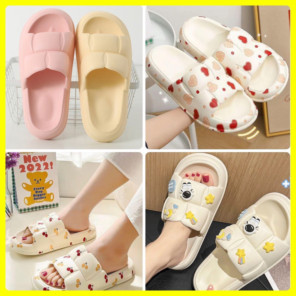 Jual SANDAL SELOP WANITA MOTIF CHERRY LOVE ASTRONOT AWAN Jelly Soft ...
