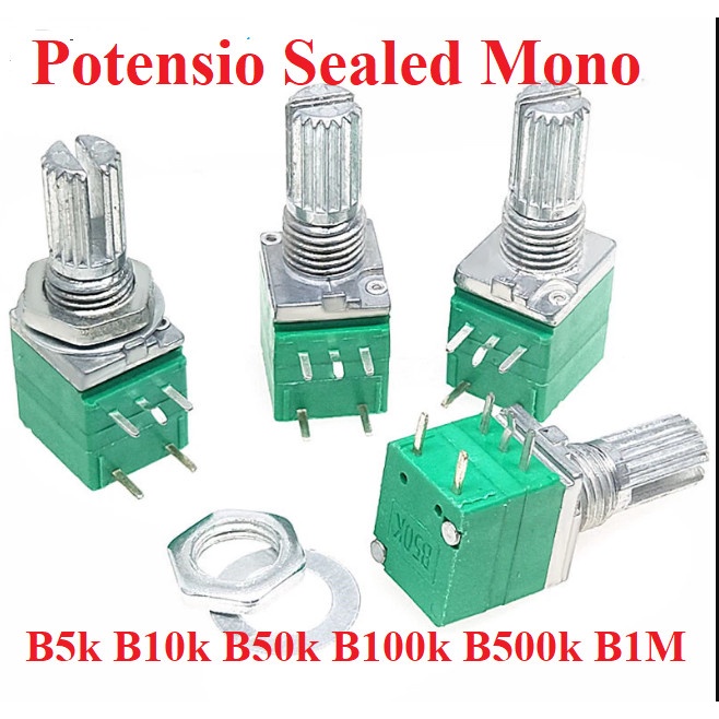 Jual Potensiometer potensio meter 5 Pin Sealed Mono 5k 10k 50k 100k ...