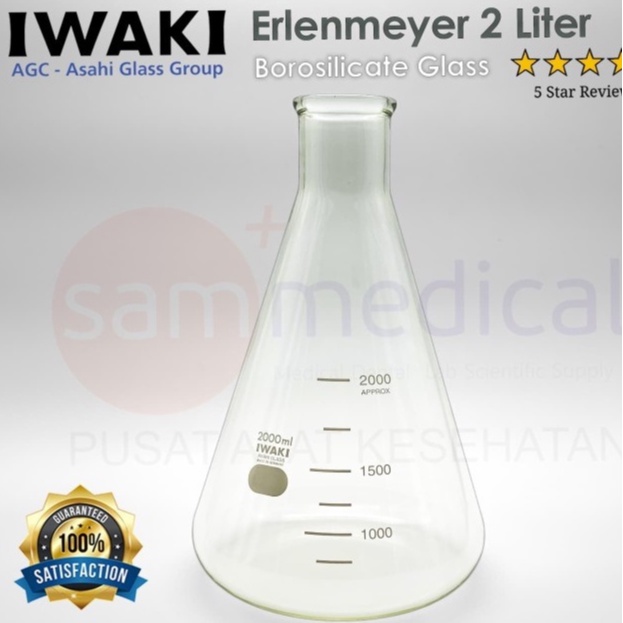 Jual Iwaki Pyrex ERLENMEYER FLASK Gelas Kimia 2 Liter | Shopee Indonesia
