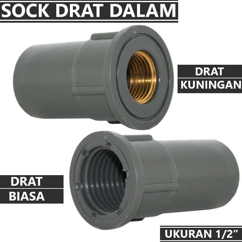 Jual Sok drat dalam 1/2 inch socket socket AW Rucika Pipa PVC | Shopee ...